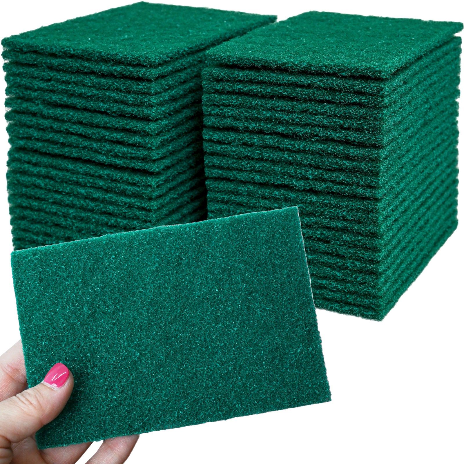 Medium Duty Green Scouring/Cleaning Pads, Versatile Scrub Sponges for ...