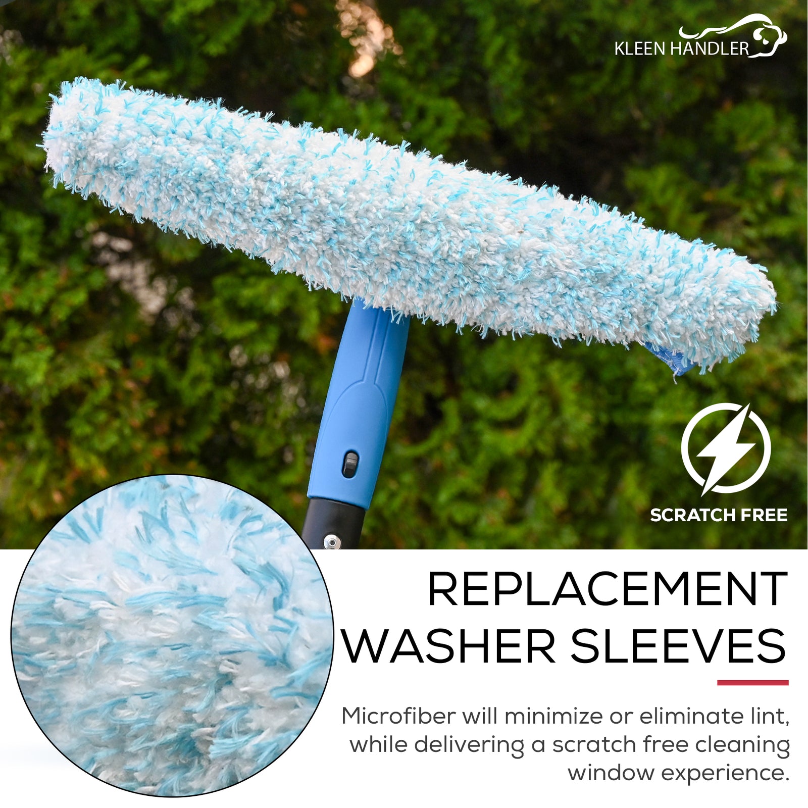 Professional 14” Microfiber replacement sleeves for window washing squ ...