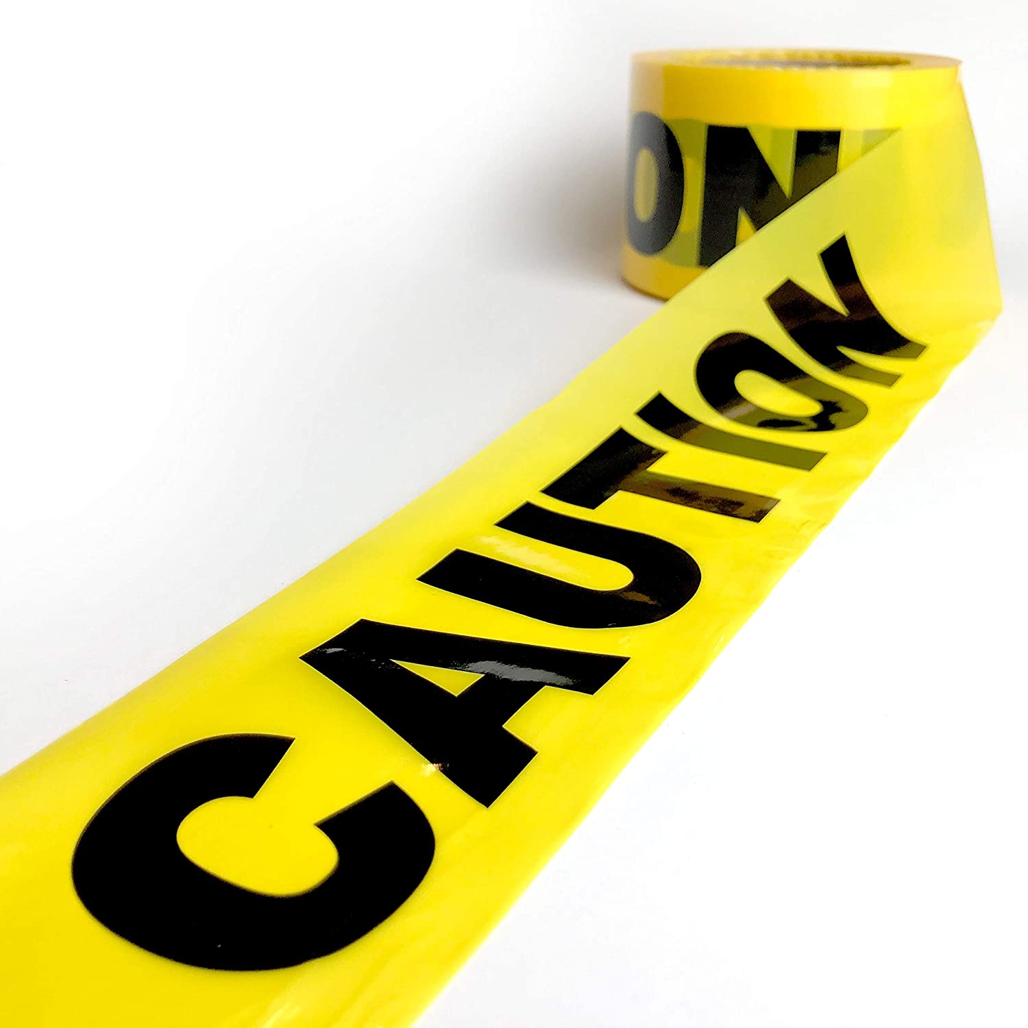 Yellow and Black Caution Tape Roll – 3”x300ft – Bison Life