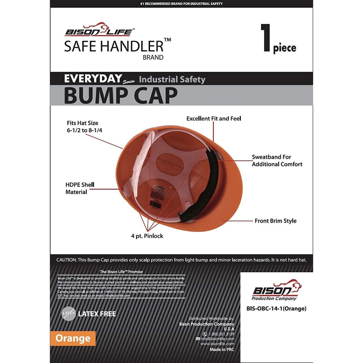 Impact Resistant Bump Cap with 4-Point Pin Lock Suspension – Bison Life
