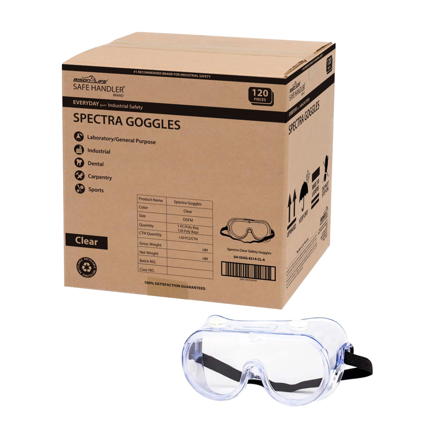 Safety Goggles With Ventilated Protection, Anti-Scratch - Bison Life